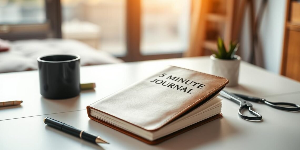 5-minute journal: morning/evening template